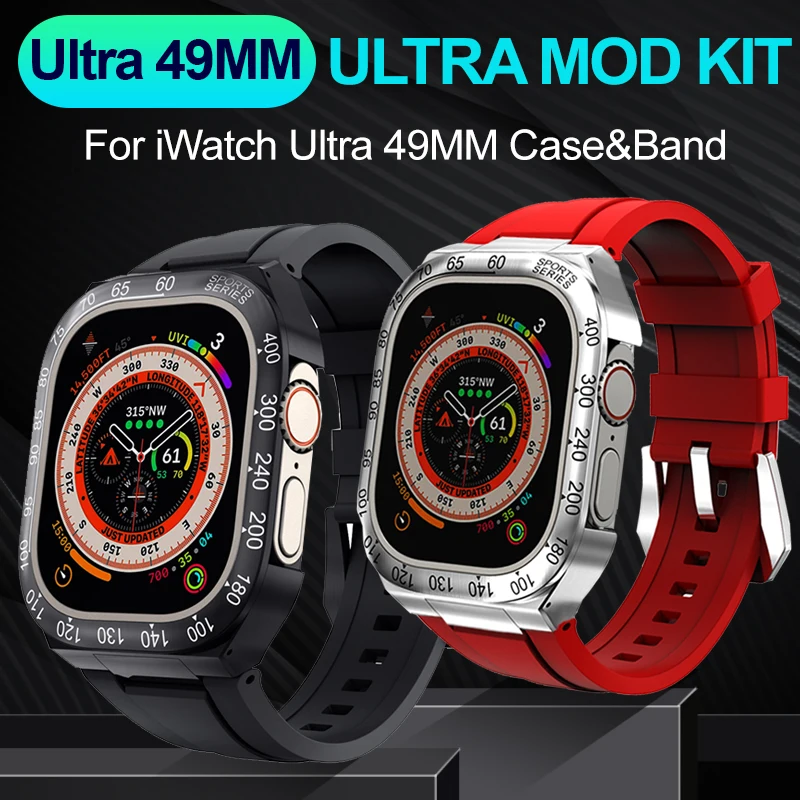 Luxury Modification Kit For Apple Watch Ultra 49mm Bracelet Metal Case ...