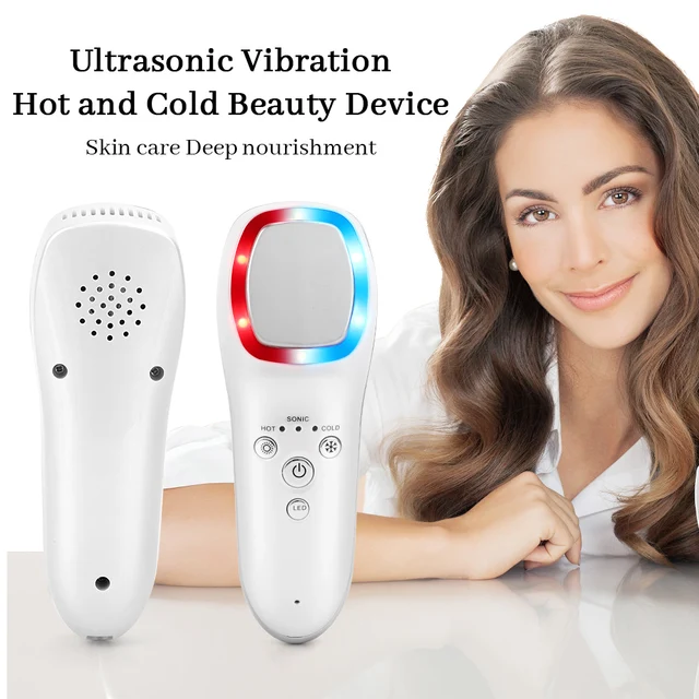 초음파 냉동 요법 기계 Led 핫 콜드 해머 얼굴 리프팅 진동 마사지기 얼굴 바디 스파 미용 장비 크리오테라피