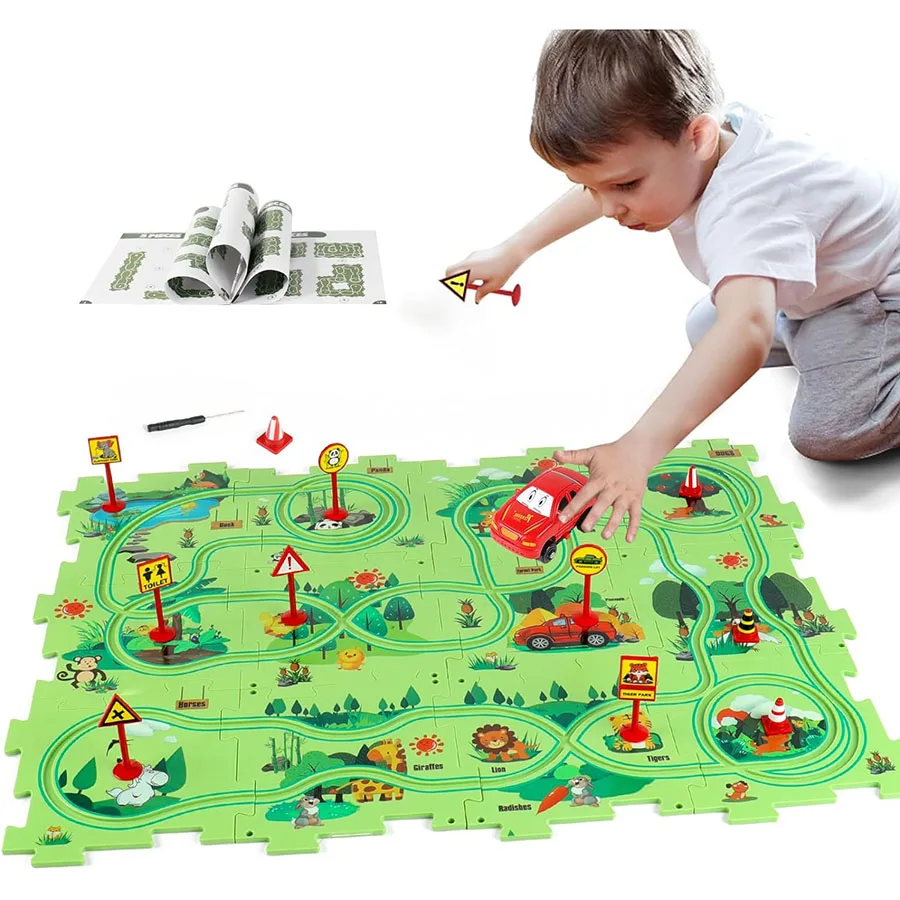 Logic-Board-Game-for-Kids-Jigsaw-Puzzle-Toys-Race-Car-Track-Toys-Slot ...
