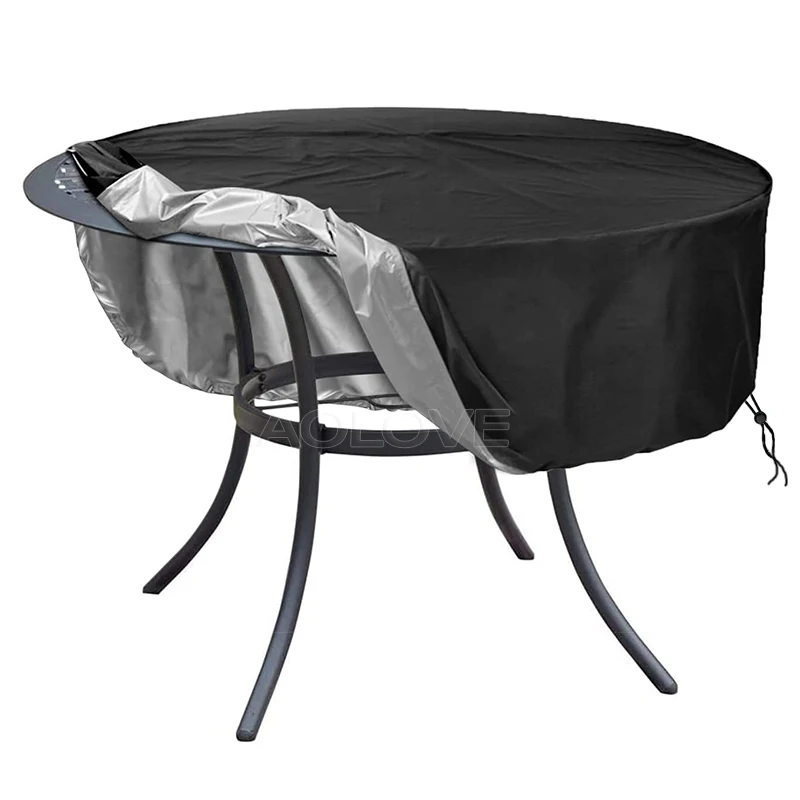 Outdoor Round Table Cover Garden Furniture Cover Waterproof Sunscreen ...