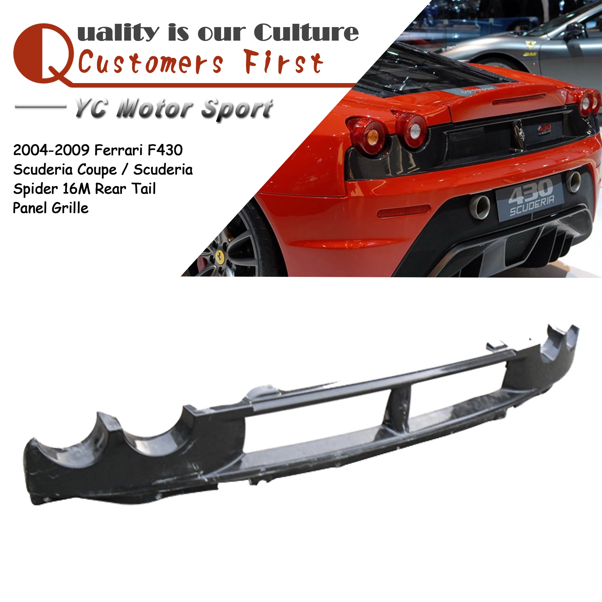 Car-Accessories-CF-Carbon-Fiber-Rear-Tail-Panel-Grille-Fit-For-2004 ...