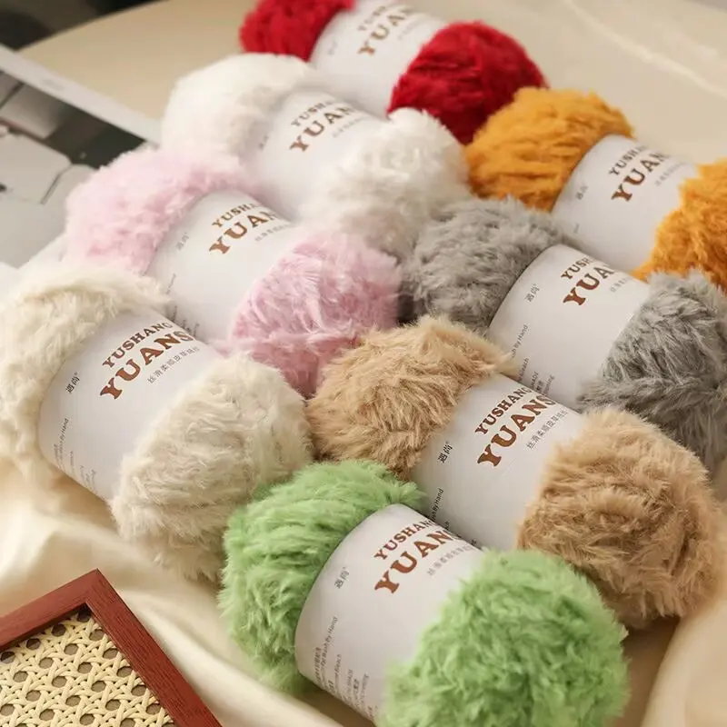 Mink Fur Yarn Rabbit Velvet Knitting Woolen Scarf Hat Hook Weaving Faux ...