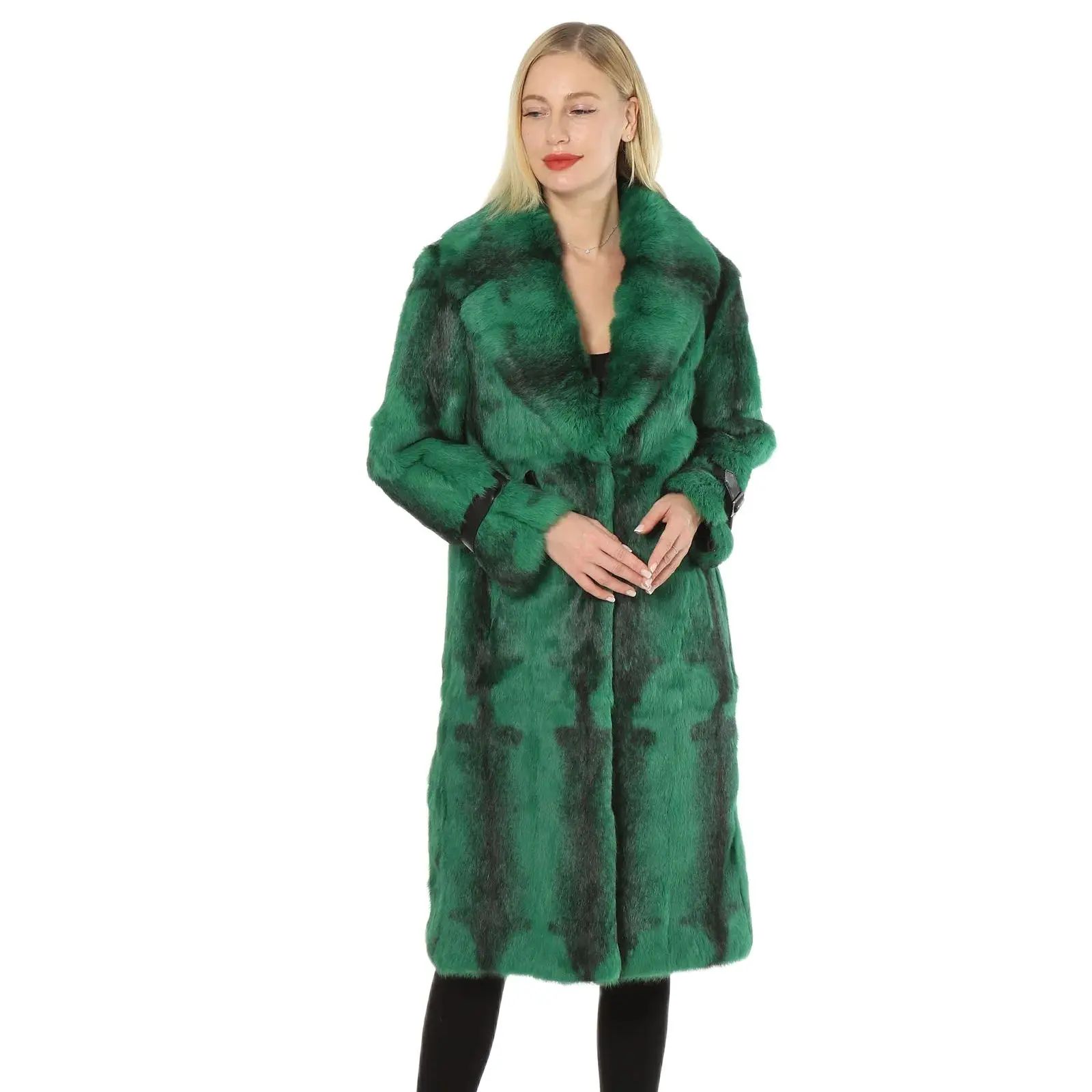 Real-Rabbit-Fur-Full-Pelt-Coat-for-Women-Casual-Long-Coat-Furry-Fluffy ...