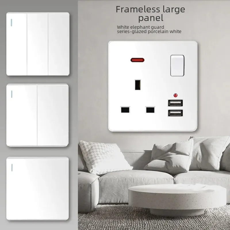 British-Style-Electrical-Wall-Socket-Usb-Port-For-Home-Use-Dual-Link ...