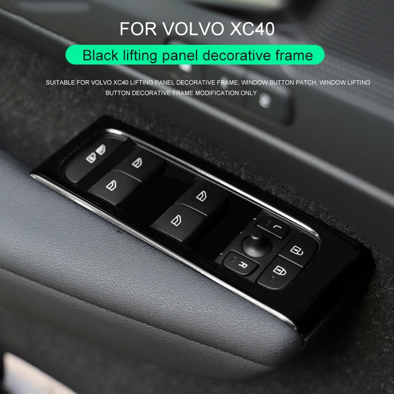 For Volvo xc40 c40 glass lift trim frame black sequin sticker car ...