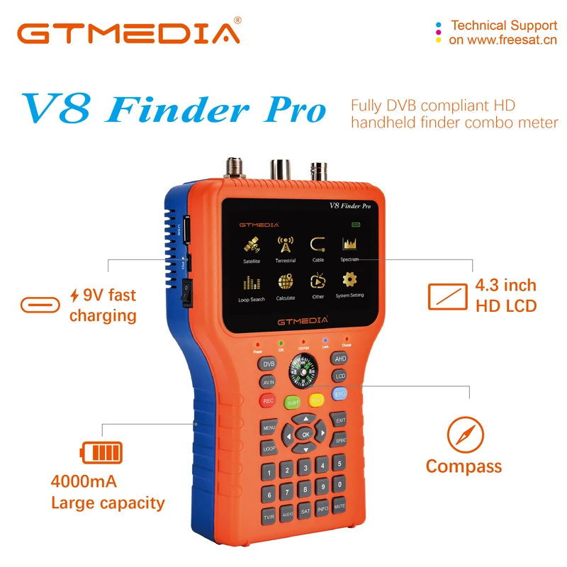Original-GTMEDIA-V8-Finder-Pro-2-Satellite-Finder-Signal-Meter-Built-in ...