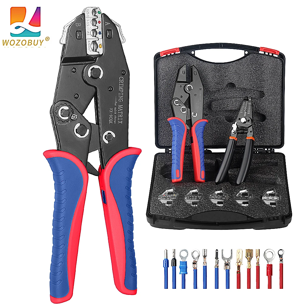 WOZOBUY Crimping Tool Set - Ratcheting Wire Crimper - for Heat Shrink ...