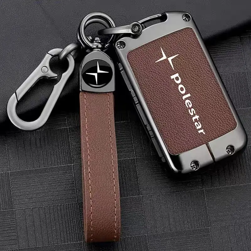 Leather-Car-Smart-Remote-Key-Case-Full-Cover-Bag-For-Volvo-Polestar-2 ...