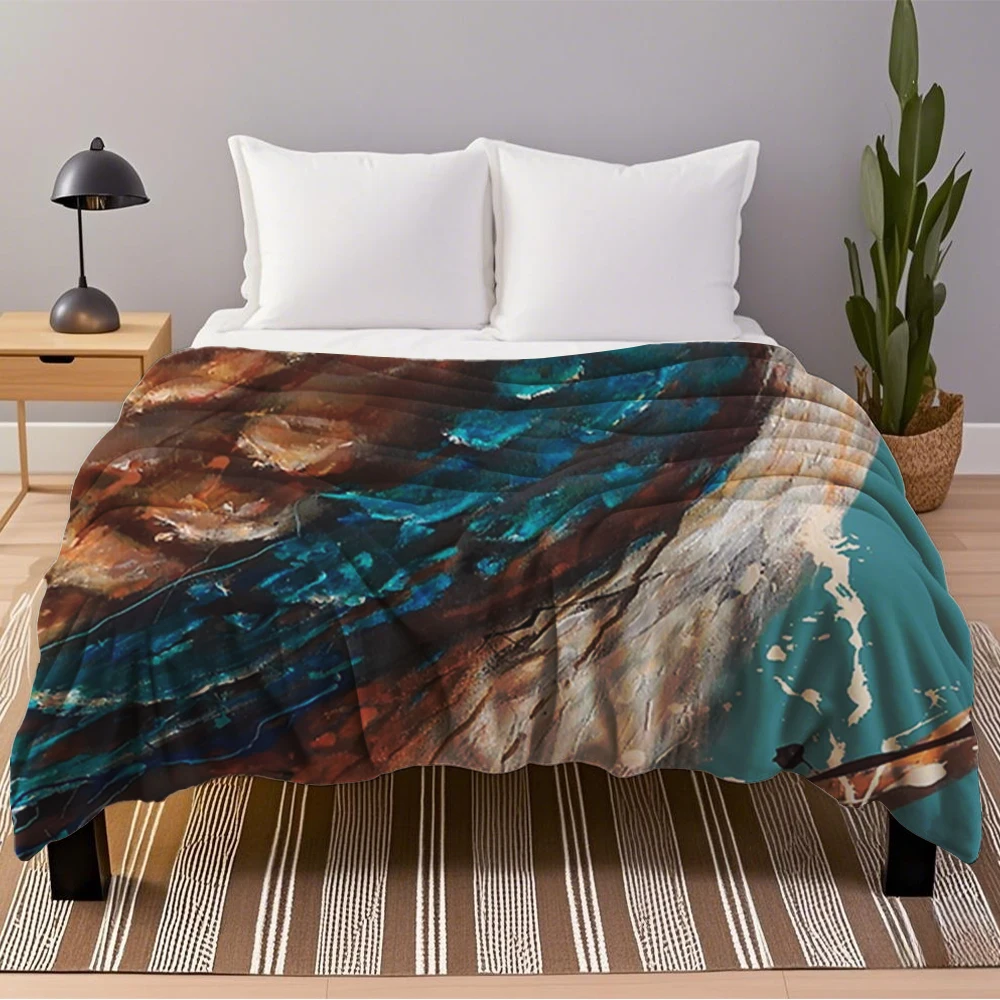 Coastal Nautical Transitional Seasons Flannel Blanket Kookaburra ...