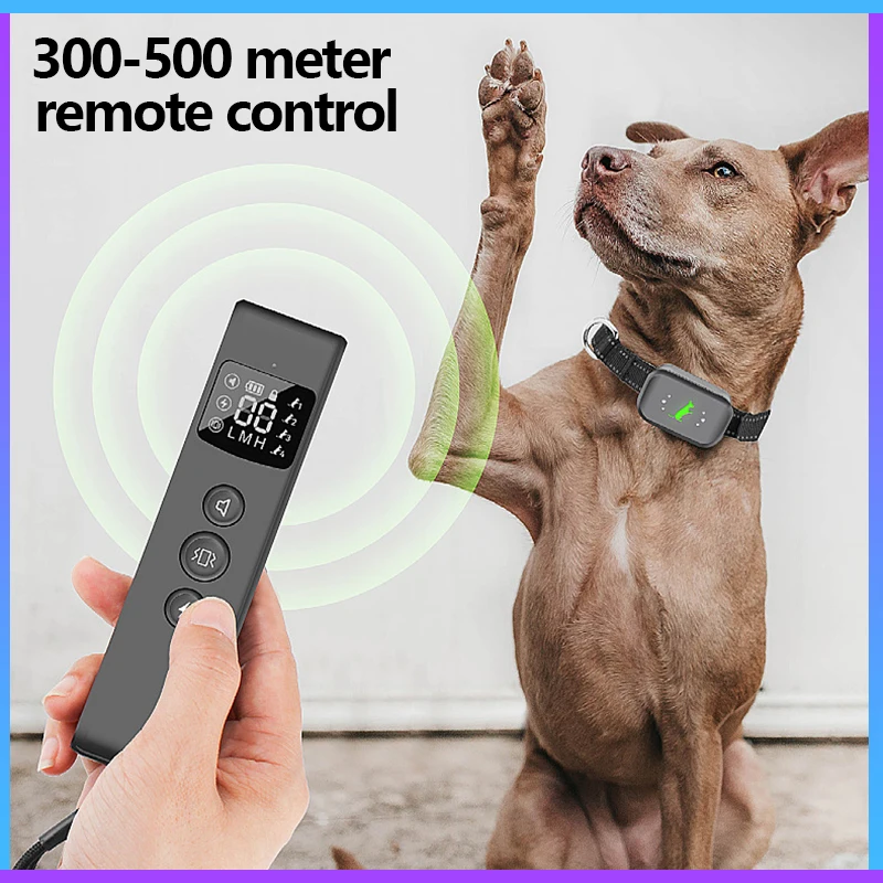 500m Electric Dog Training Collar Remote Control Rechargeable Bark ...