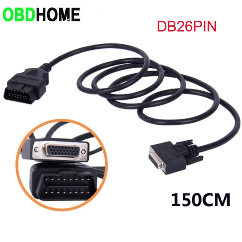 150cm-OBD2-16Pin-To-RS232-Port-26Pin-Female-Cable-DB26-PIN-Convert-OBD ...