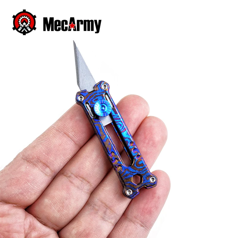 MecArmy-EK12-Titanium-Damascus-Mini-Keychain-Utility-Knife-Portable ...