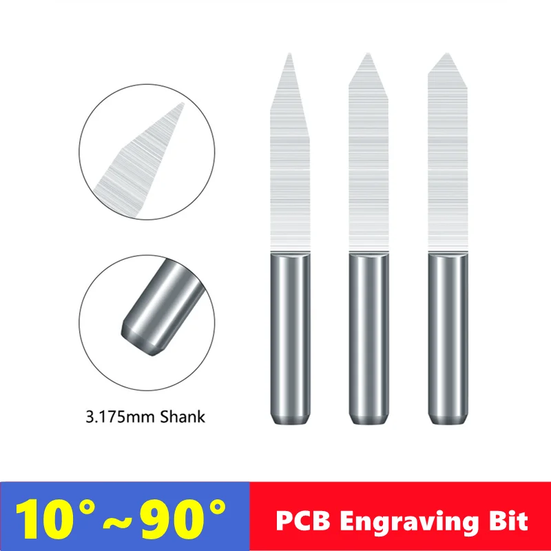 10pcs-10-90-V-shaped-milling-cutter-3-175mm-1-8-inch-hard-alloy-PCB ...