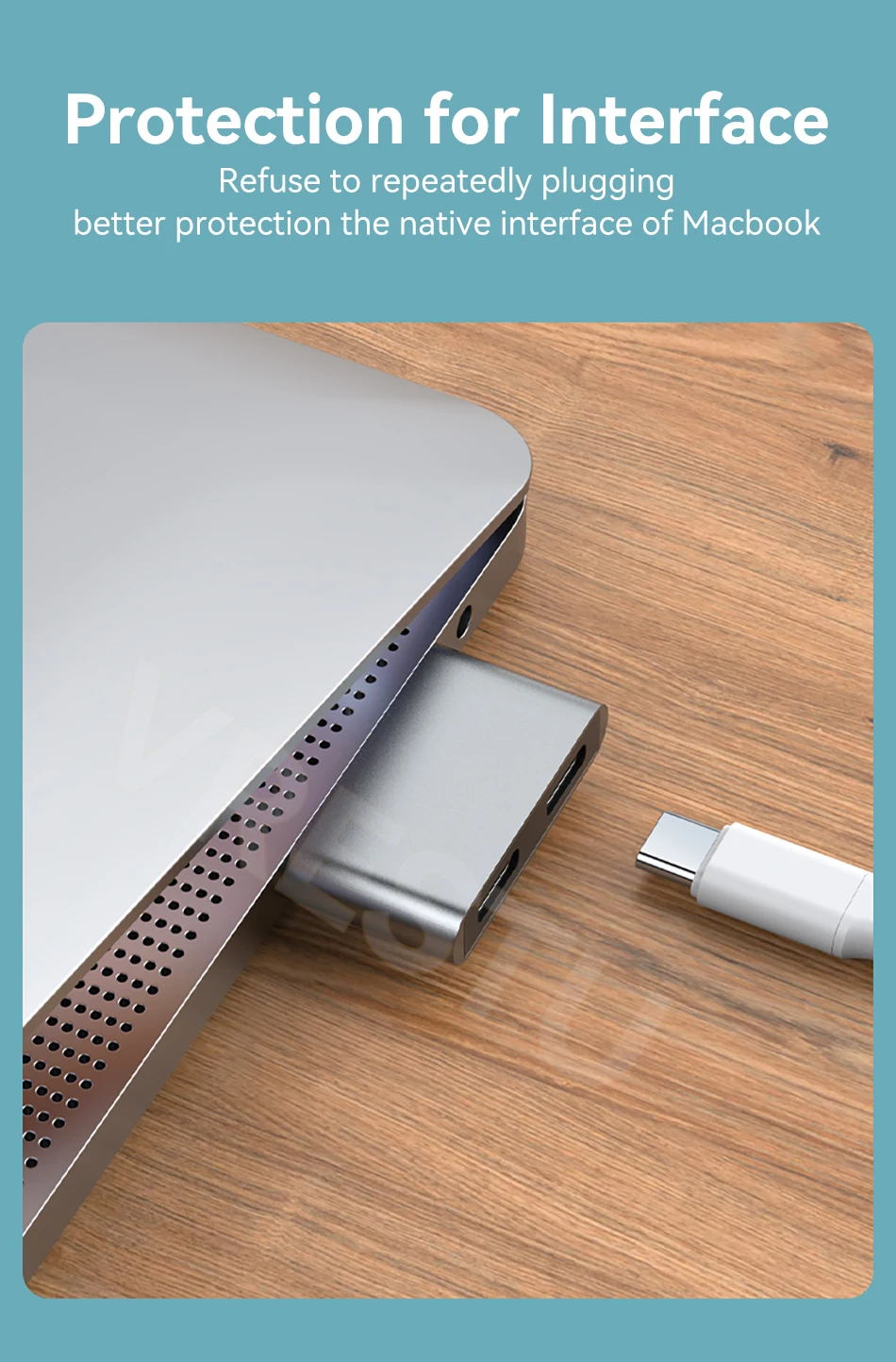 USBC-USBC - Adaptateur Hub USB C 2 en 1 pour MacBook Pro-Air, Station ...