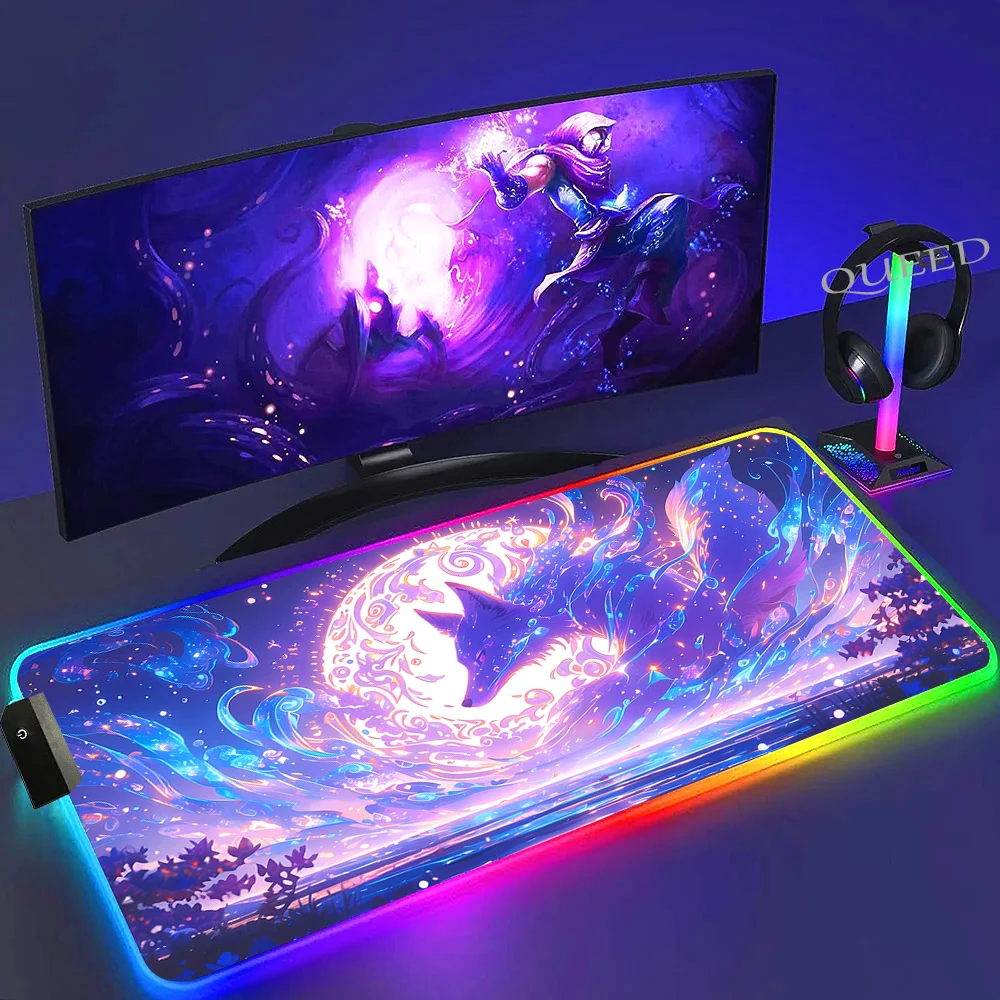 XXL Colorful Fox RGB Mousepad Office Computer Pc Accessory Gamer ...