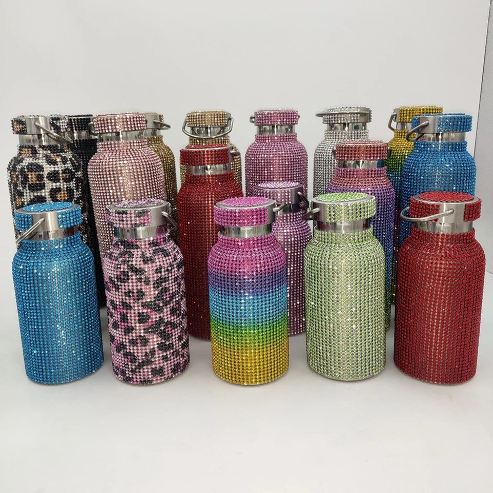 750 Ml Met Ketting Diamant Waterfles, Roestvrijstalen Thermosfles, sen ...