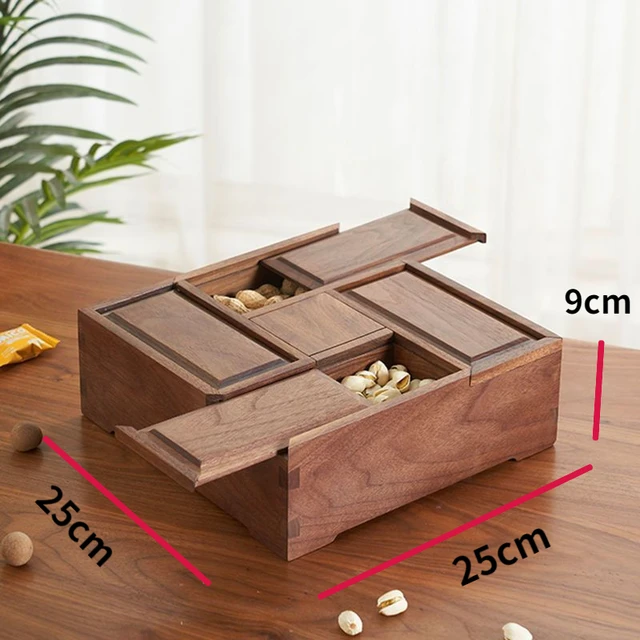 China Black Walnut Multi Treasure Box Square Living Room Food Storage ...
