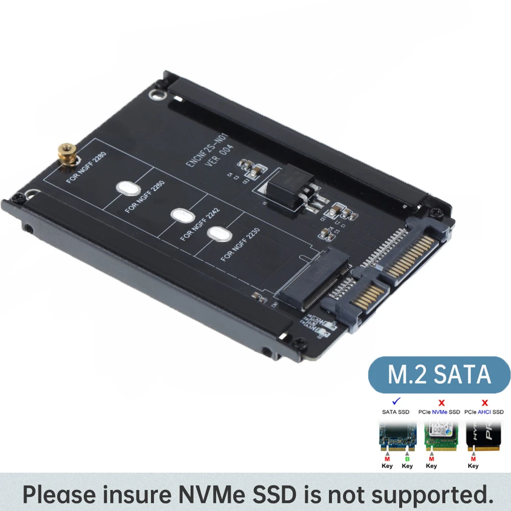 Metal Case Cy B+m Socket 2 M.2 Ngff (sata) Ssd To 2.5 Sata Adapter For ...