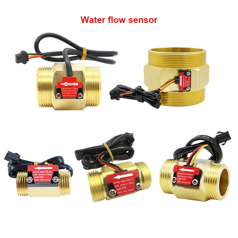 DC3-5-24V-Water-Flow-Sensor-Brass-Liquid-Flowmeter-Fluid-Flow-Sensor ...