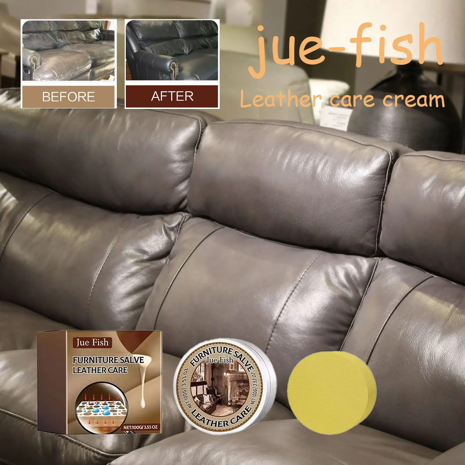 Leather Care Cream Restorer for Furniture Sofa Color Reviver Shoe ...