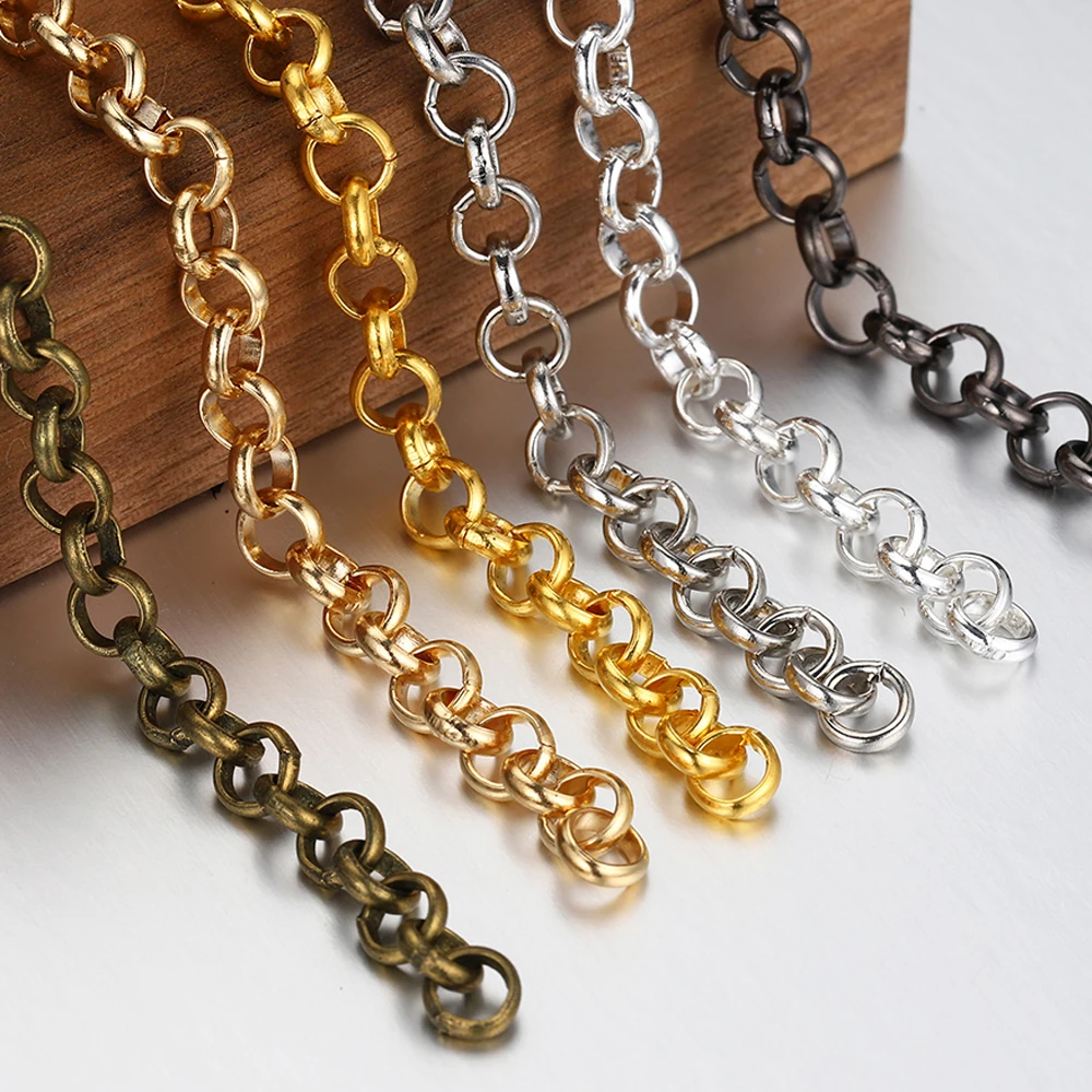2Meters-O-Shape-Necklace-Chains-Copper-Bracelet-Cable-Link-Bulk-Chains ...