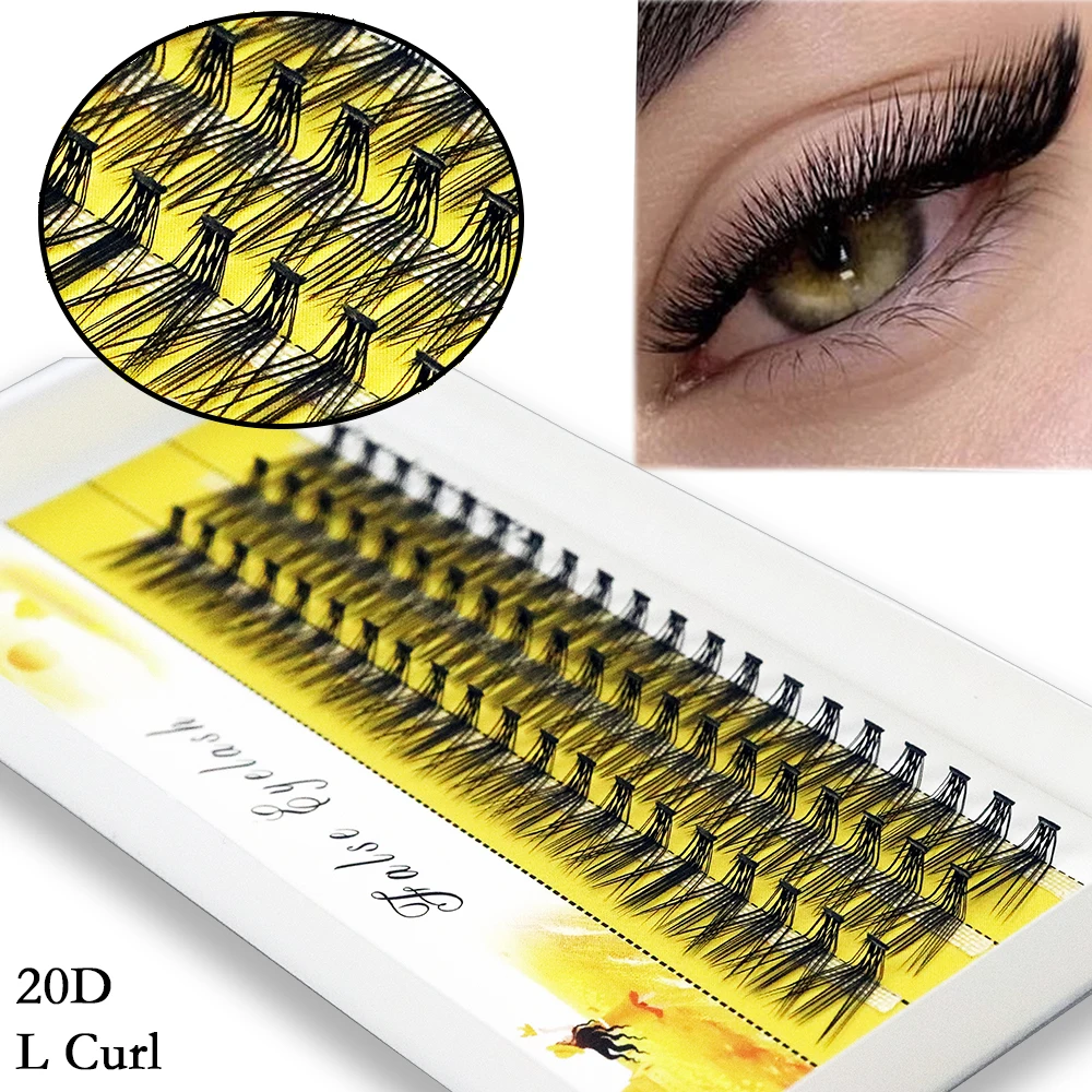 New-20D-L-type-Cluster-Eyelash-1box-60-Extension-3D-Natural-Russian ...