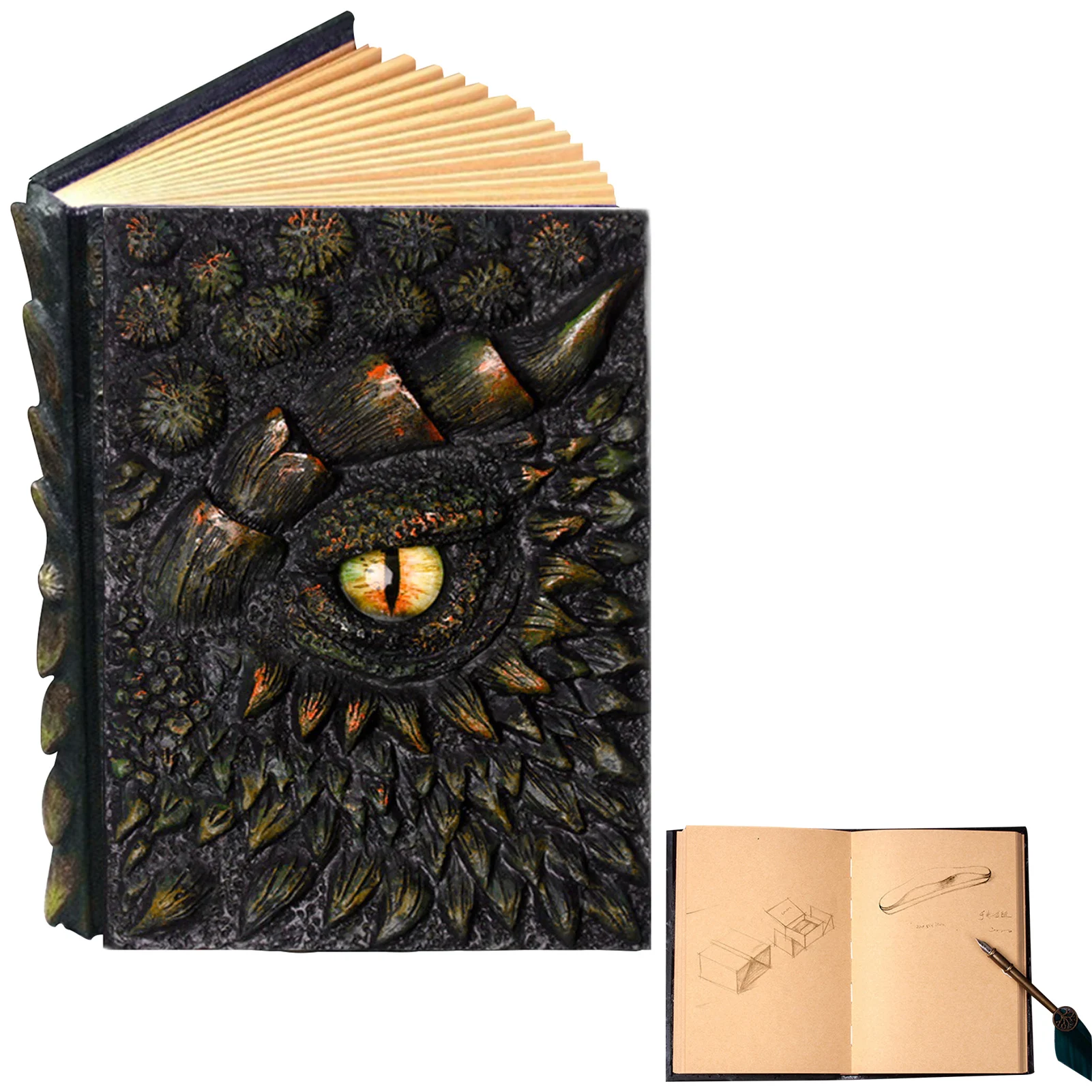 Retro-Three-Dimensional-Embossing-Dragon-Eye-Handmade-Diary-Drawing ...