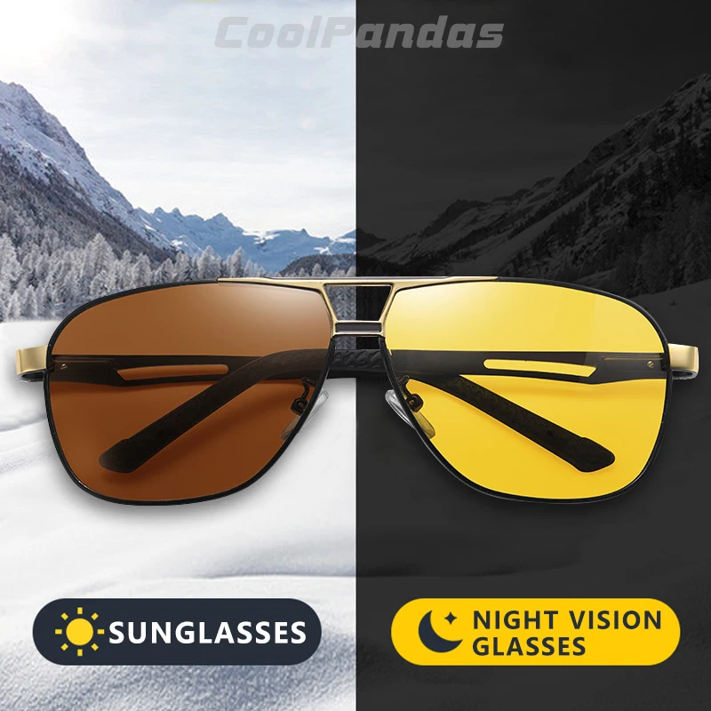 Top Brand Aluminum Day Night Vision Photochromic Sunglasses For Men ...