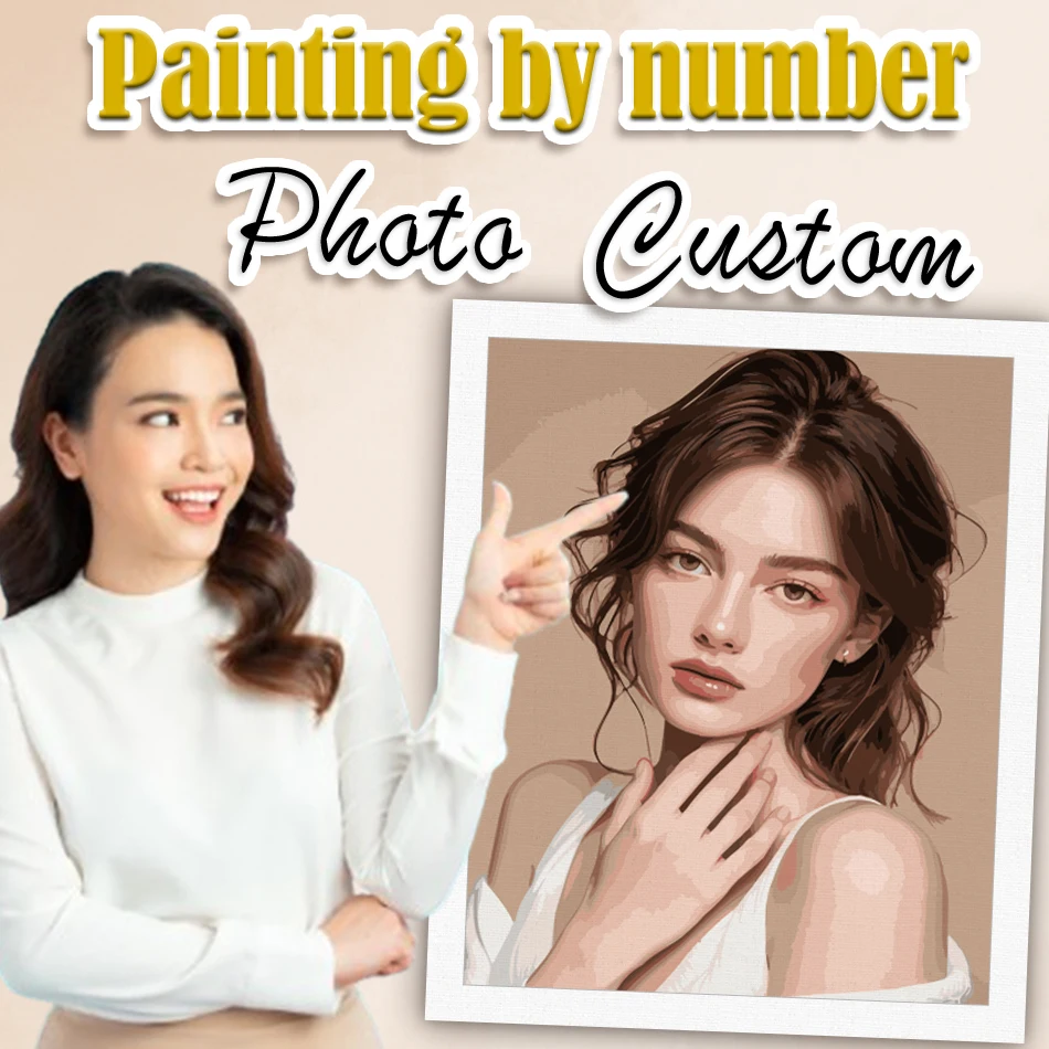 GATYZTORY Personalised Paint By Numbers Photo Custom DIY Oil Painting ...
