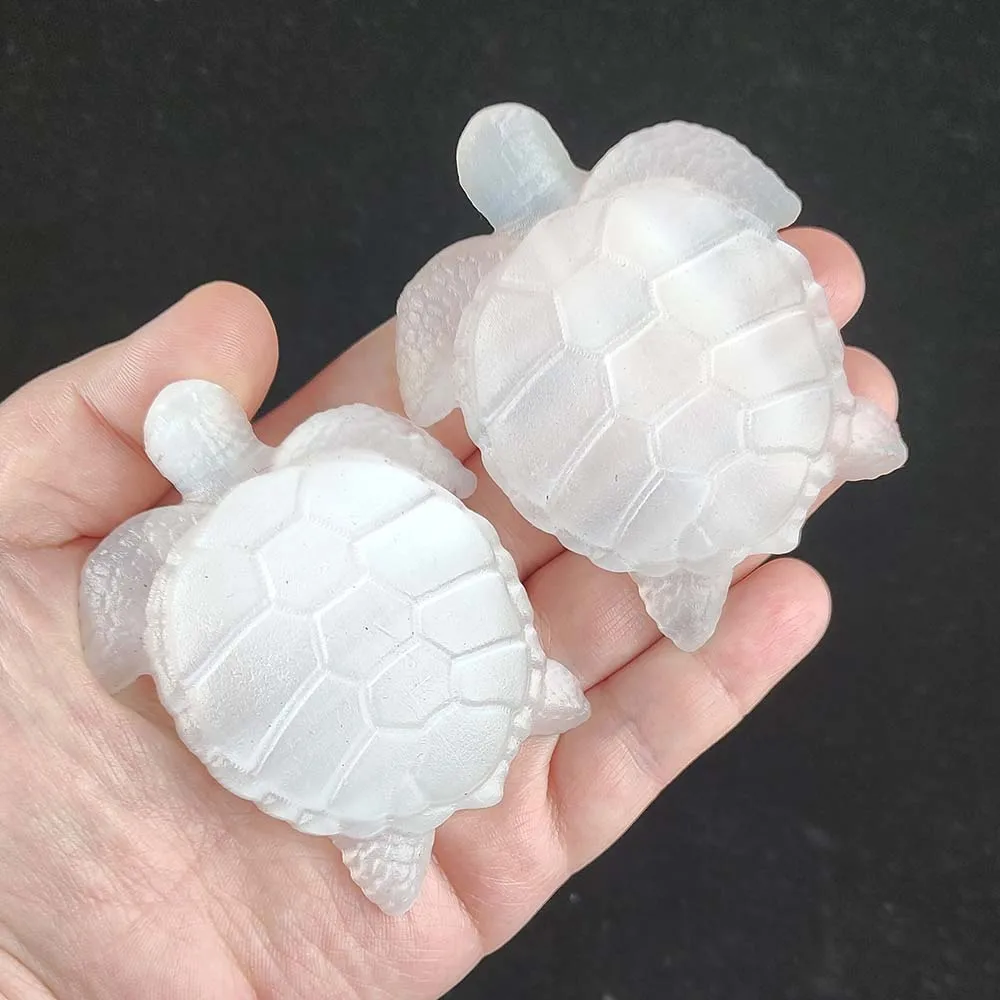 1Pc Selenite Sea Turtle Statue White Gypsum Natural Reiki Stones ...
