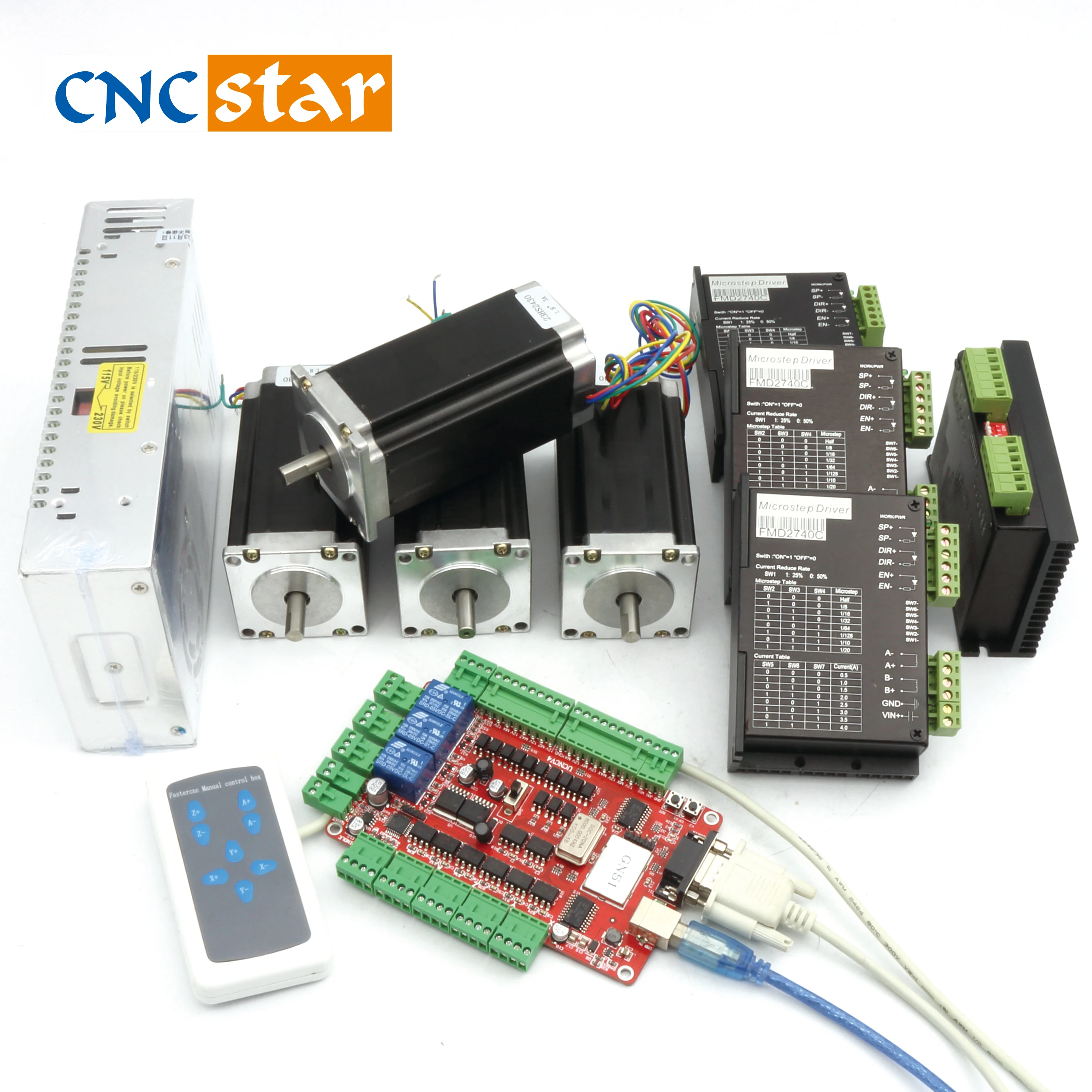 EU-3-Axis-USB-CNC-Controller-Kit-Nema23-Stepper-Motor-425oz-in-3A-112mm ...