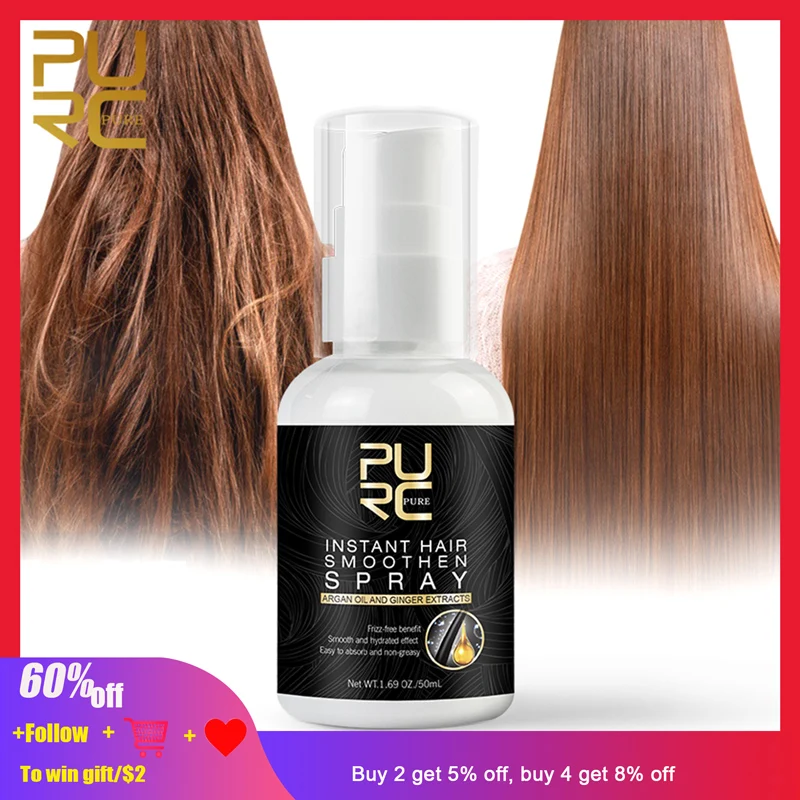 PURC aceite de argán marroquí para mujer, espray suave para el cuidado del cabello, tratamiento ...