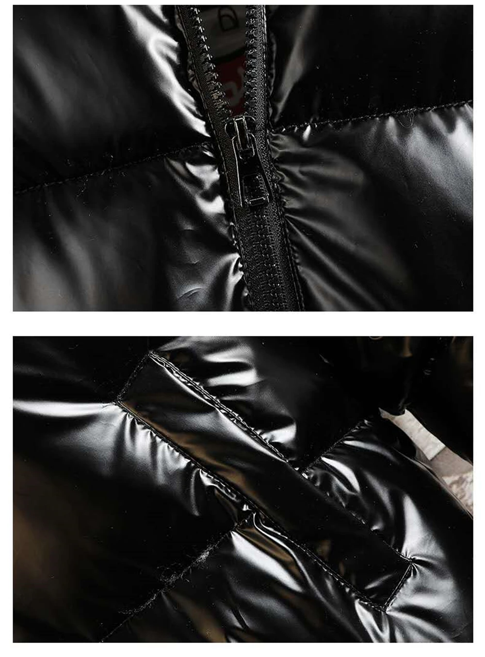 Shiny Thick Padded Jacket Autumn Winter Fashion Trend Warmth Reflective ...