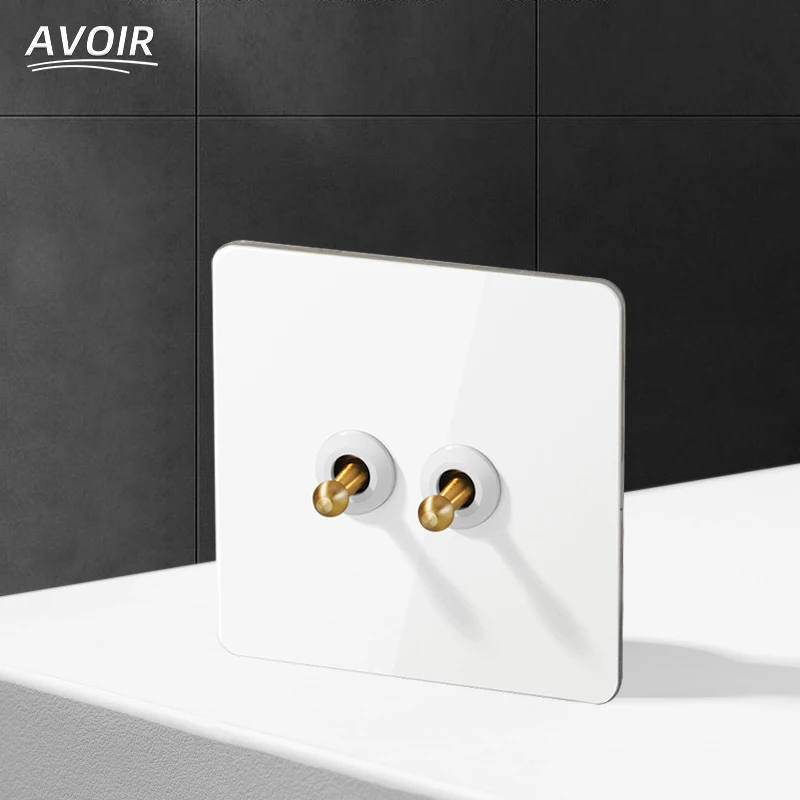 Avoir White Toggle Switch 1-4 Gang 2way Wall Power Electrical Socket ...