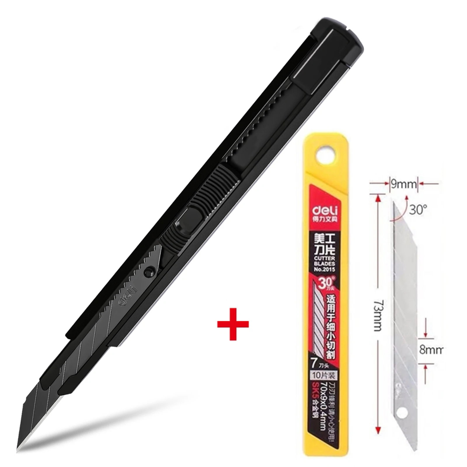 Deli-1-2-Pcs-9mm-Aluminum-Alloy-Utility-Knife-30-Degree-Sharp-Blade ...