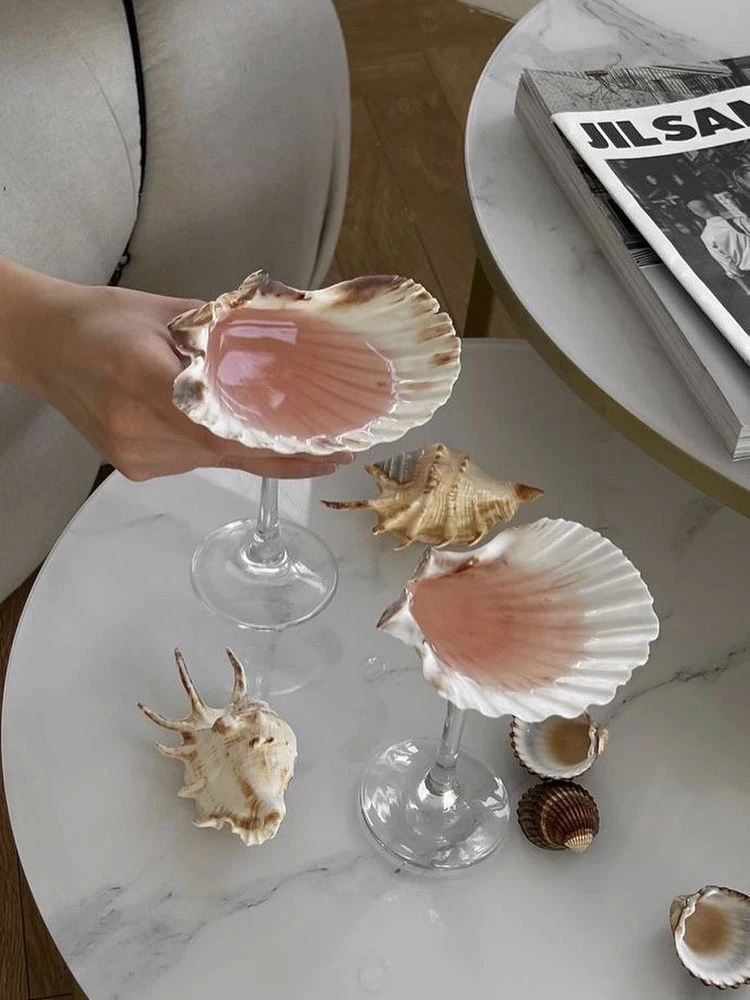 Ahunderjiaz-Natural-Conch-Scallop-Shell-Glasses-Light-Luxury-Decorative ...