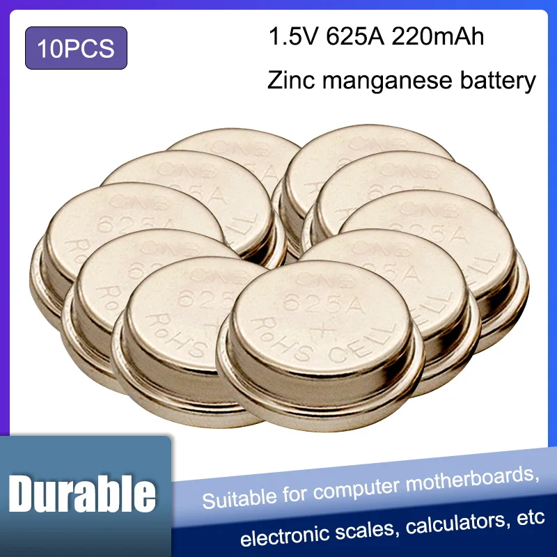 10PCS-ALKALINE-Battery-200mAh-1-5V-625A-625GH-200MAH-Button-Battery ...