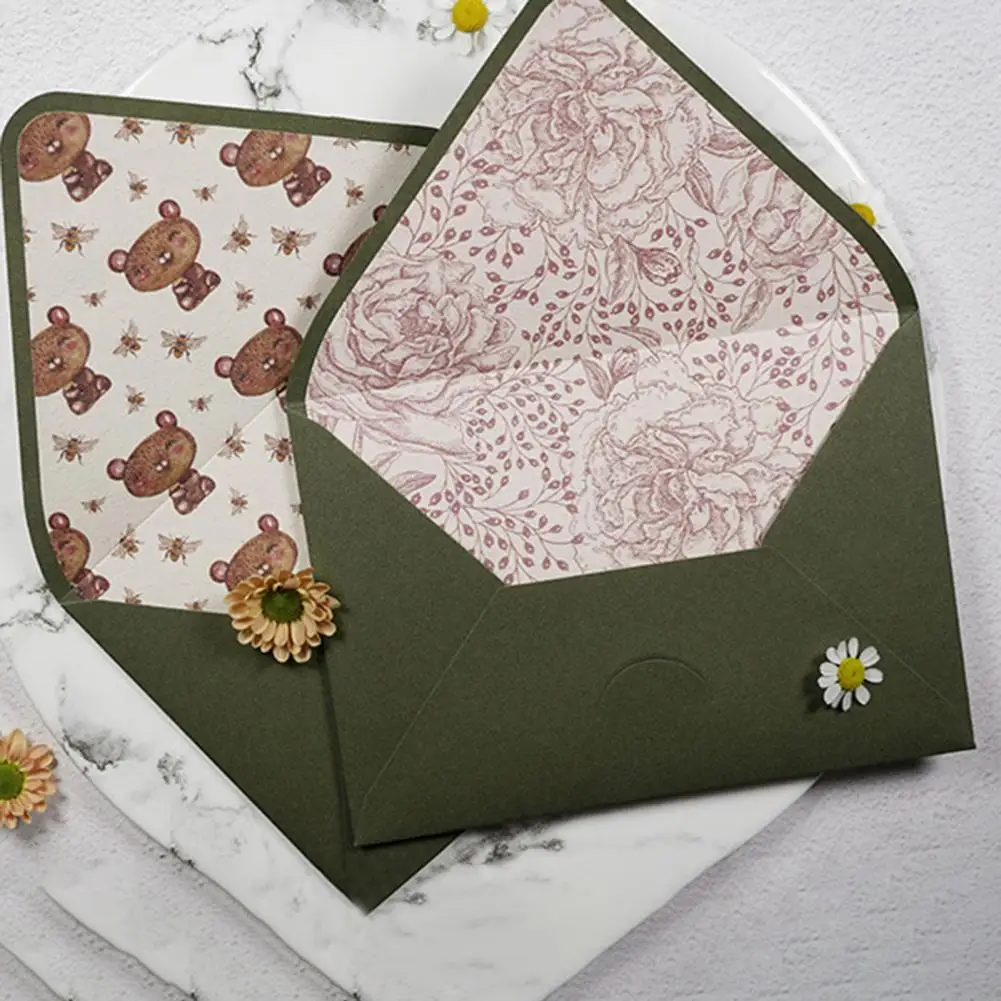 150g-Paper-Envelope-Elegant-Avocado-Green-Golden-Border-Business ...