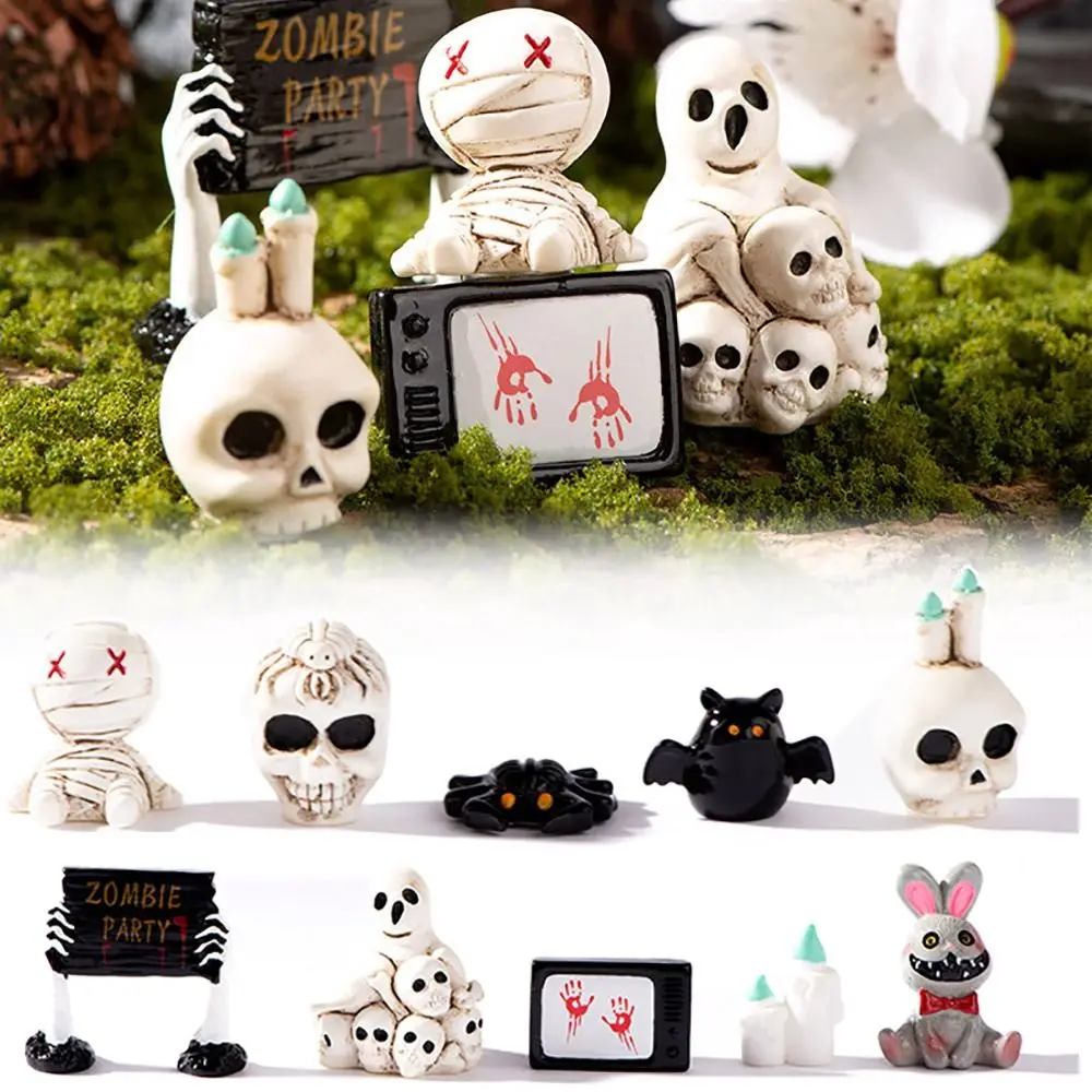 Mini-Halloween-Miniature-Figurine-Candle-Skull-Halloween-Cartoon-Scary ...