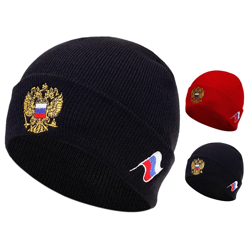 Unisex-Russian-Flag-Pattern-Embroidery-Beanies-Autumn-Winter-Warm ...