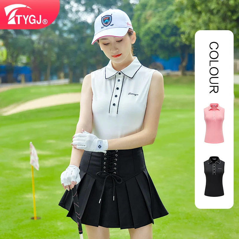 TTYGJ Golf Women's Summer Golf Clothing Sleeveless Golf Undershirt Thin ...