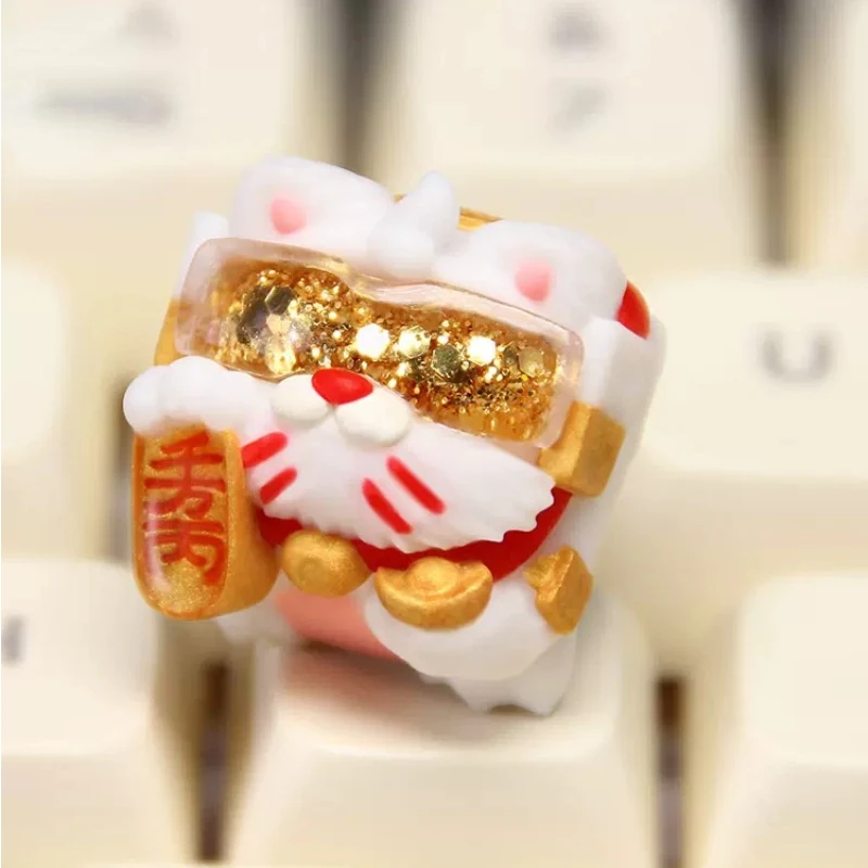 Personalized-Creative-Resin-Keycaps-Fortune-Cat-Series-Keycaps-for ...