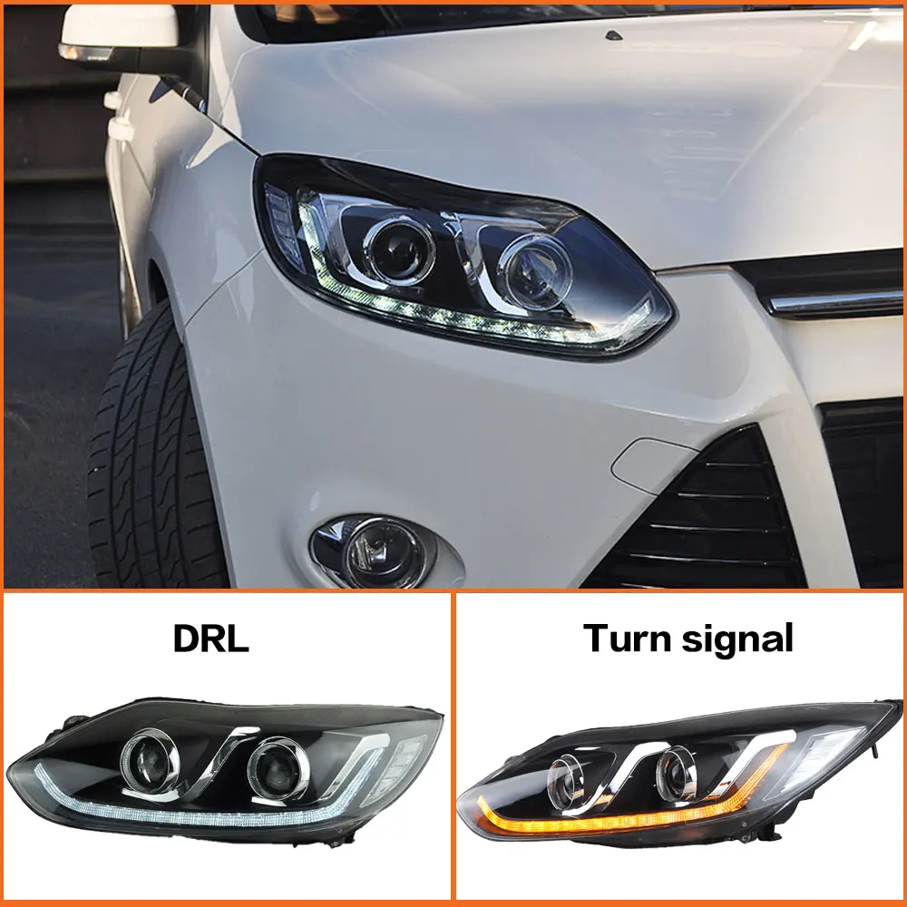 Headlights-for-Ford-Focus-2012-2014-LED-DRL-Head-Lamp-Foco-LED-DRL-Turn ...