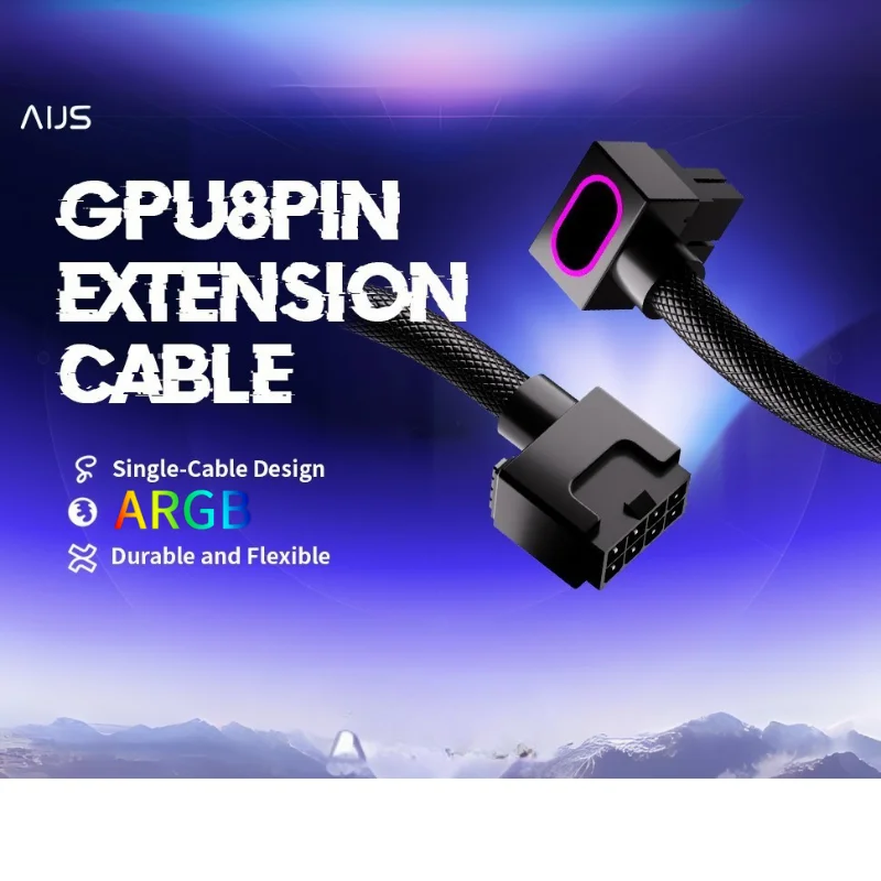 AIJS 8PIN GPU Extension Cable with ARGB Aura Sync, Graphics Card ...
