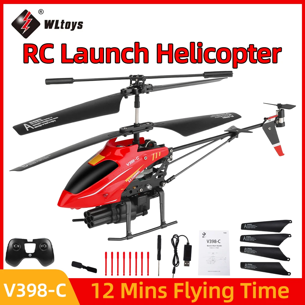 Wltoys RC Helicopter V398-C Plane Launch Helicopter 2.4GHZ 6-Axis Gyro ...
