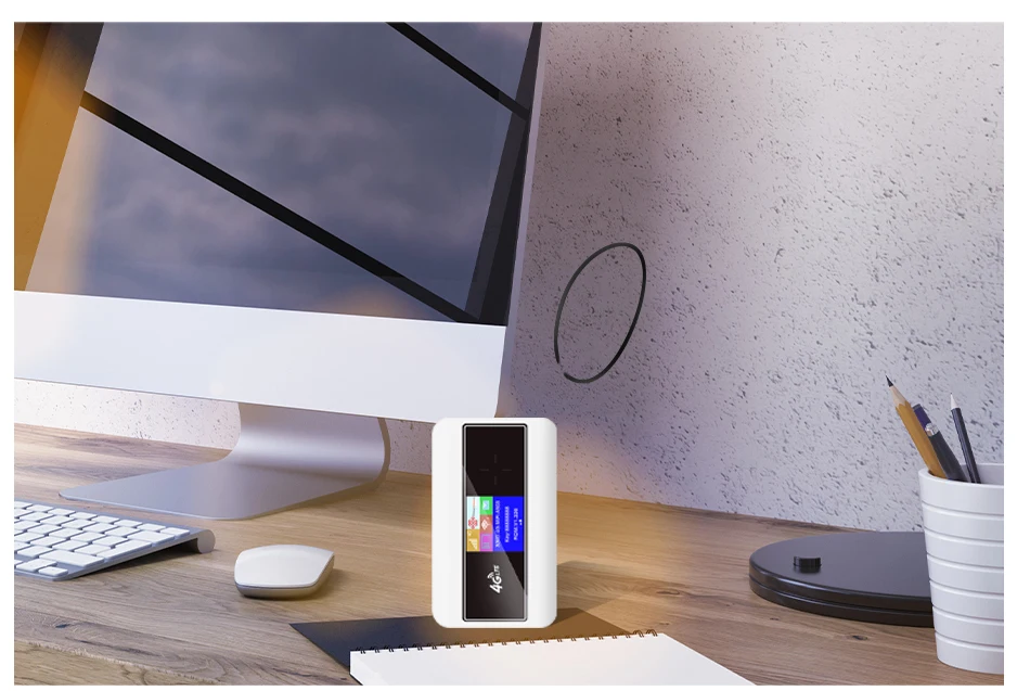 4G SIM card wifi router color LCD display lte modem Sim Card pocket ...