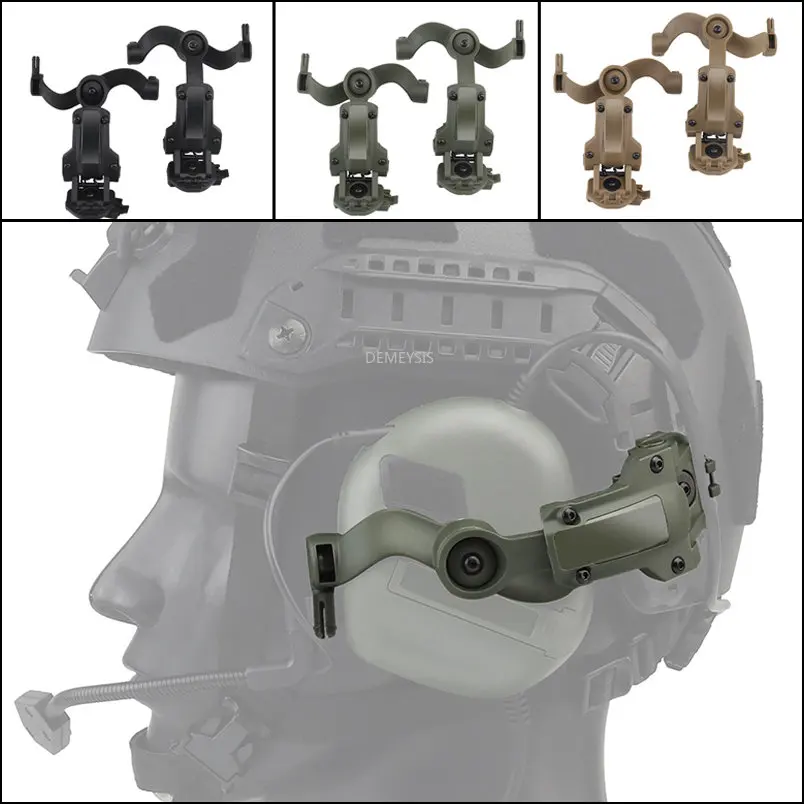 Military-Helmet-Rails-Bracket-Tactical-Airsoft-Headset-Rail-Mount ...