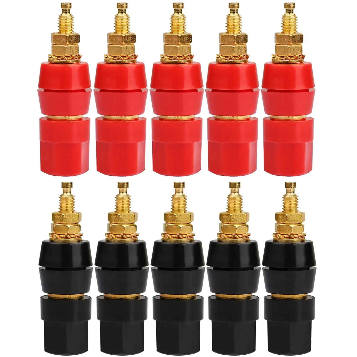 4 10 Unidades Enchufes y Jacks Adaptadores de Banana de 4 mm Negro y ...