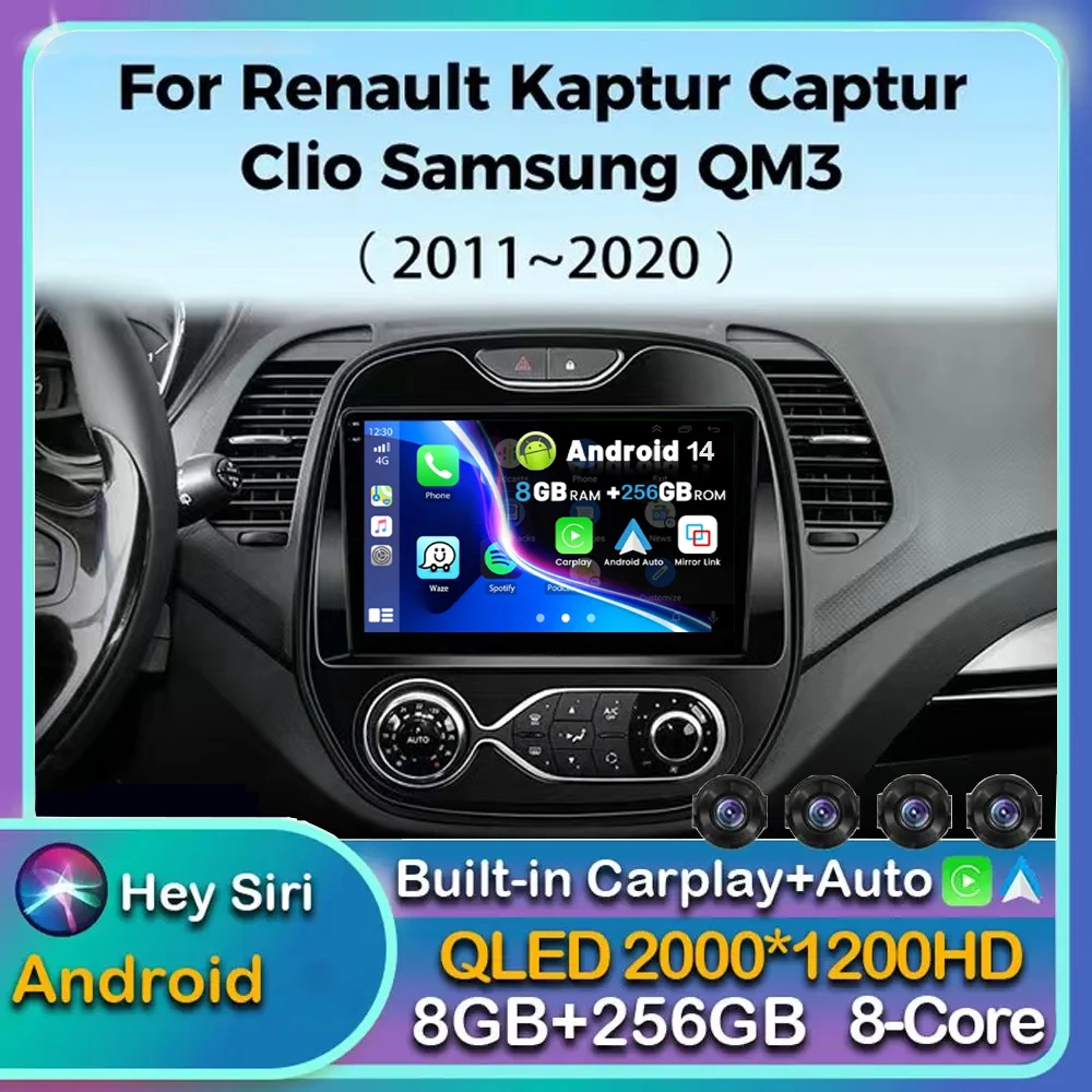 Android-14-Carplay-Auto-Car-Radio-For-Renault-Kaptur-Captur-2016-2017 ...