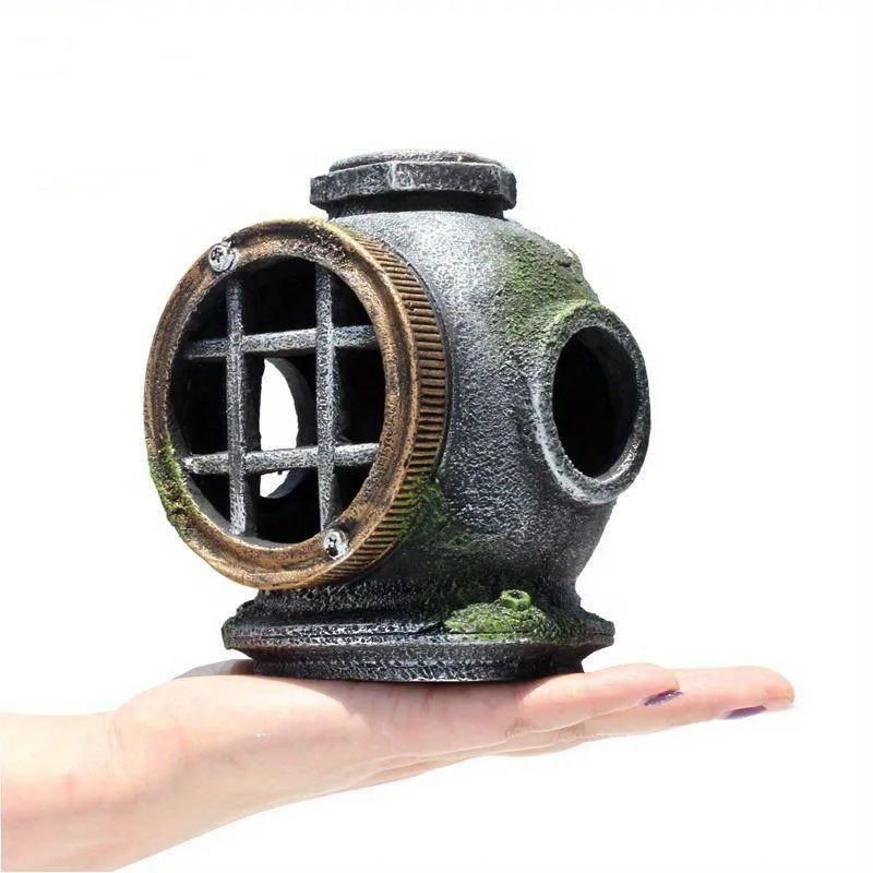 1pc-Resin-Diving-Helmet-Wreck-Aquarium-Fish-Tank-Landscaping-Creative ...